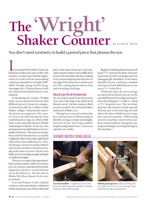 The 'Wright' Shaker Counter Digital Edition – Popular Woodworking