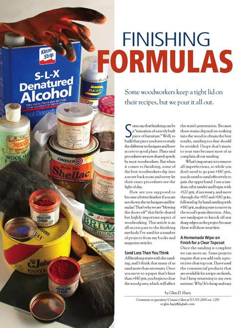 Finishing Formulas Digital Download – Popular Woodworking