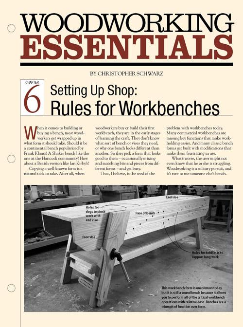 Woodworking Essentials: Setting Up Shop - Rules for Workbenches Digita ...