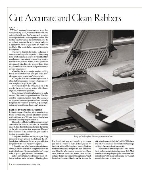 Cut Accurate and Clean Rabbets Digital Download – Popular Woodworking