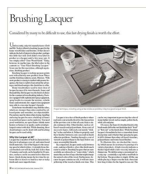 Brushing Lacquer Digital Download – Popular Woodworking