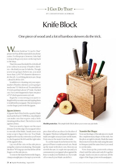 Simple Knife Block Project Download – Popular Woodworking