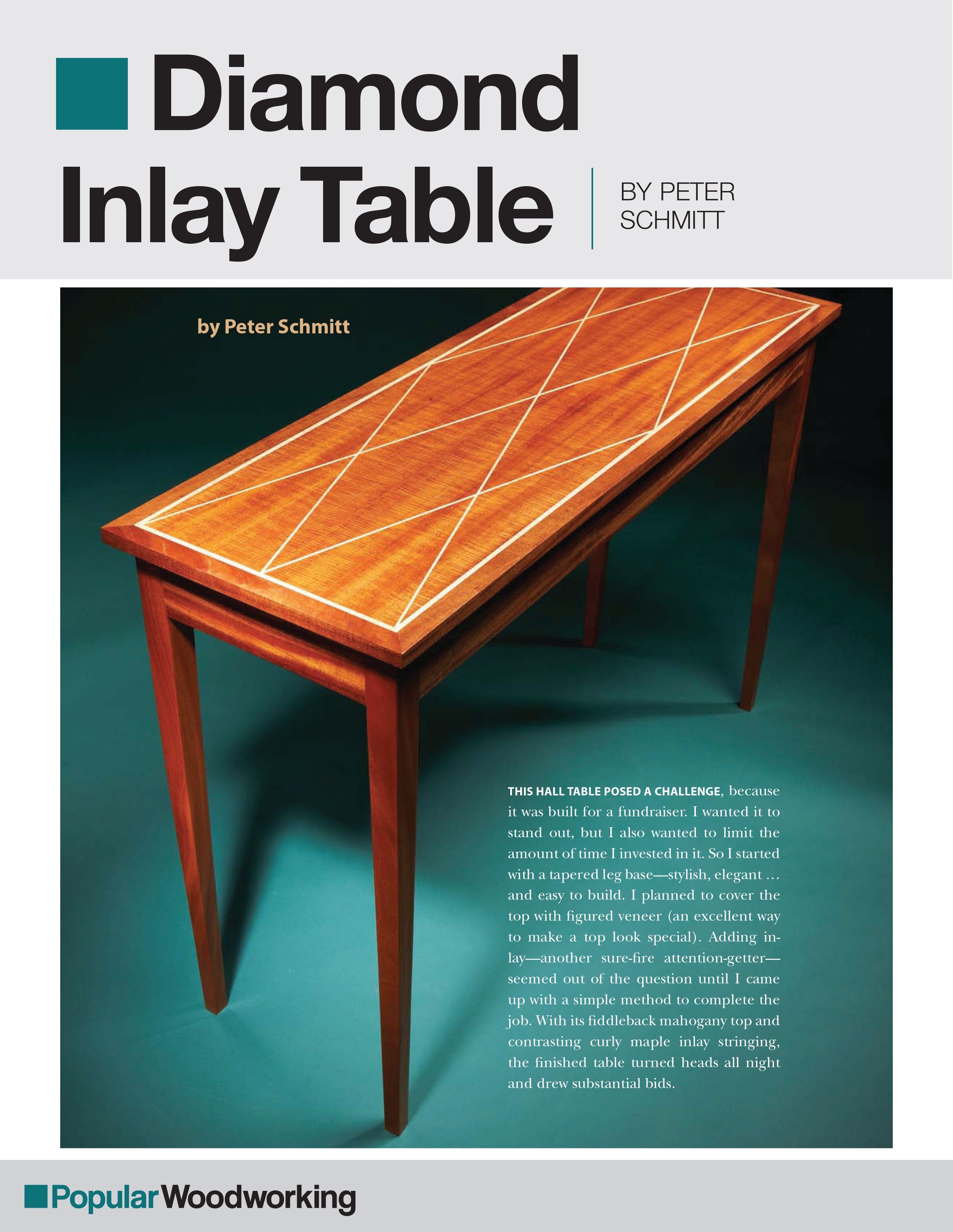 Diamond Inlay Table Project Download – Popular Woodworking