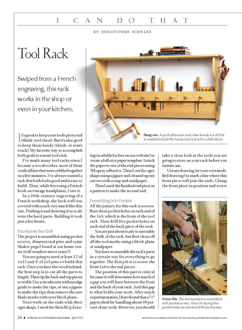 Easy Tool Rack Project Download – Popular Woodworking
