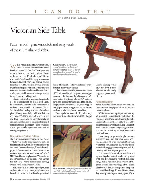 Victorian Side Table Project Download – Popular Woodworking